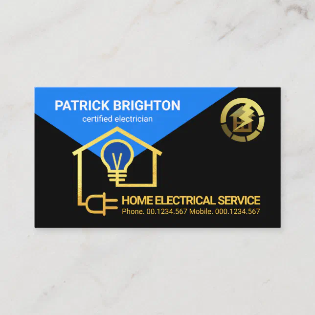 Gold Electric Home Circuit Wiring Electrician Business Card | Zazzle