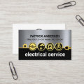 Gold Electrical Icons Power Line On Silver Business Card | Zazzle