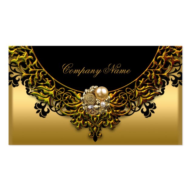 Gold Elegant Black Gold Boutique Jewel Business Card Templates
