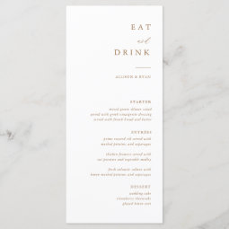 Gold Elegant Calligraphy Wedding Menu | Zazzle