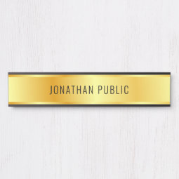 Gold Elegant Glamorous Modern Trendy Template Door Sign | Zazzle