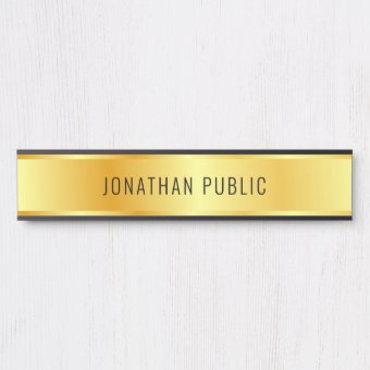 Gold Elegant Glamorous Modern Trendy Template Door Sign | Zazzle