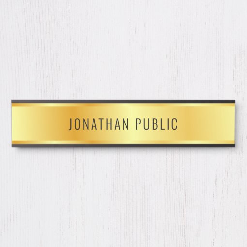 Gold Elegant Glamorous Modern Trendy Template Door Sign | Zazzle