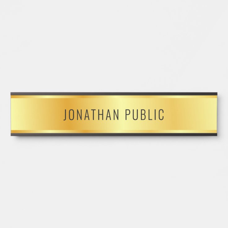 Gold Elegant Glamorous Modern Trendy Template Door Sign | Zazzle