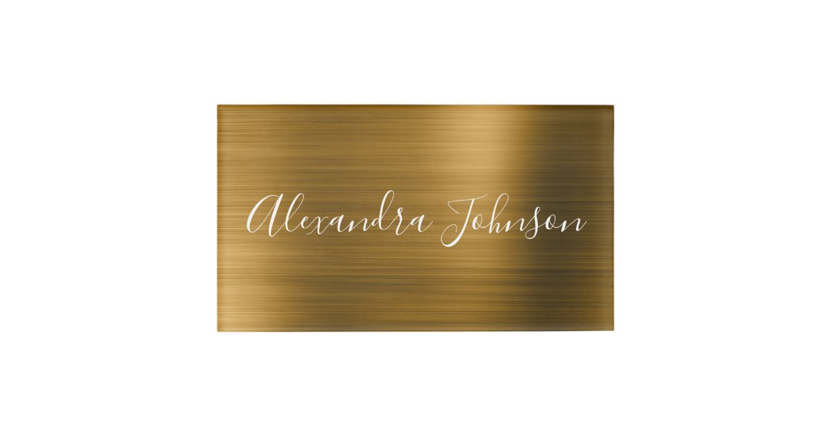 Gold Elegant Luxury Foil Modern Name Tag | Zazzle