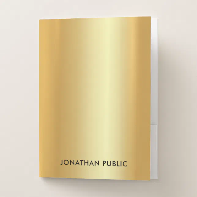 Gold Elegant Modern Template Professional Office Pocket Folder | Zazzle