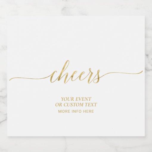 Gold Elegant Script Cheers Party Favor Sparkling Wine Label | Zazzle
