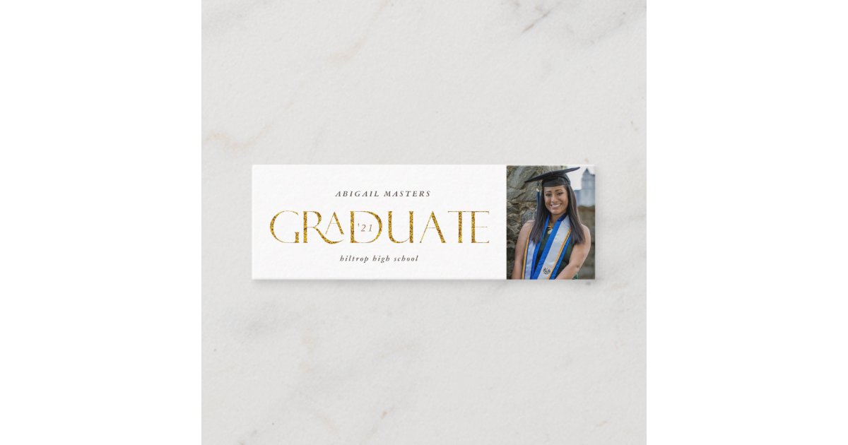 gold elegant script graduate name card | Zazzle.com