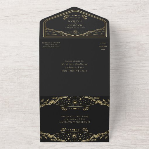 Gold Elegant Tarot Card Wedding Invitation | Zazzle