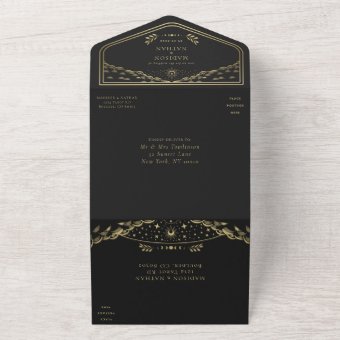 Gold Elegant Tarot Card Wedding Invitation | Zazzle