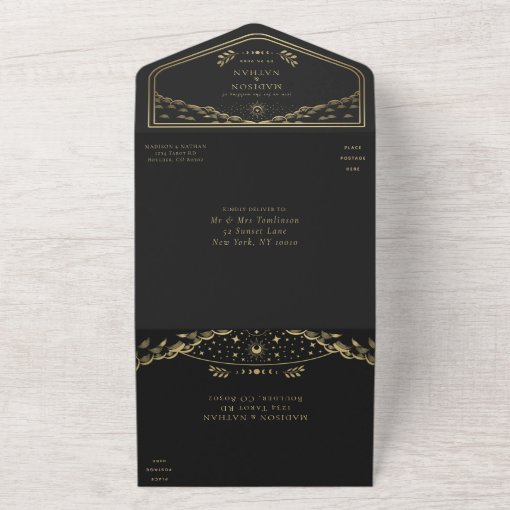 Gold Elegant Tarot Card Wedding Invitation | Zazzle