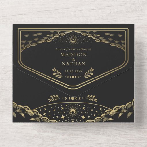 Gold Elegant Tarot Card Wedding Invitation | Zazzle