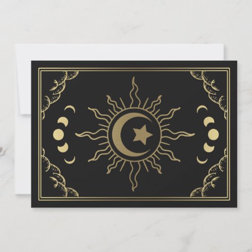 Gold Elegant Tarot Card Wedding RSVP | Zazzle