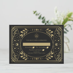 Gold Elegant Tarot Card Wedding RSVP | Zazzle