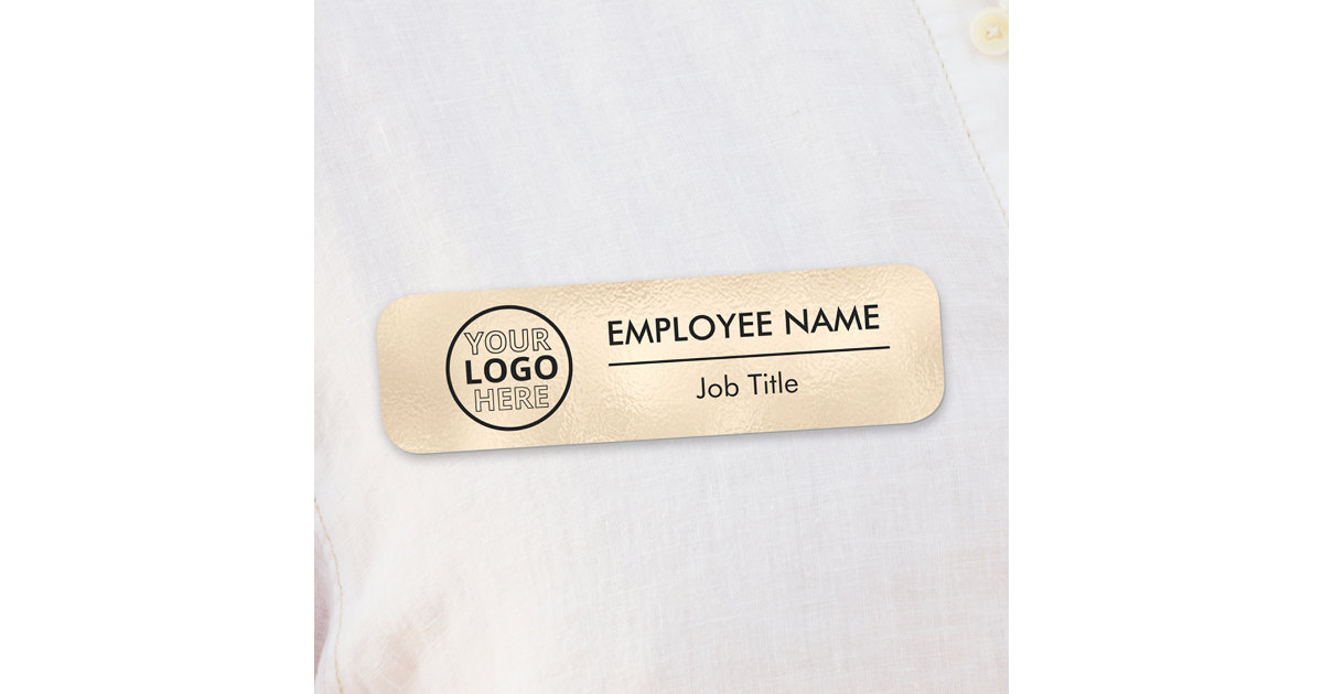 Gold Employee Clothes Name Badge Safety Pin Magnet | Zazzle
