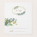gold eucalyptus leaves greenery wedding table card | Zazzle