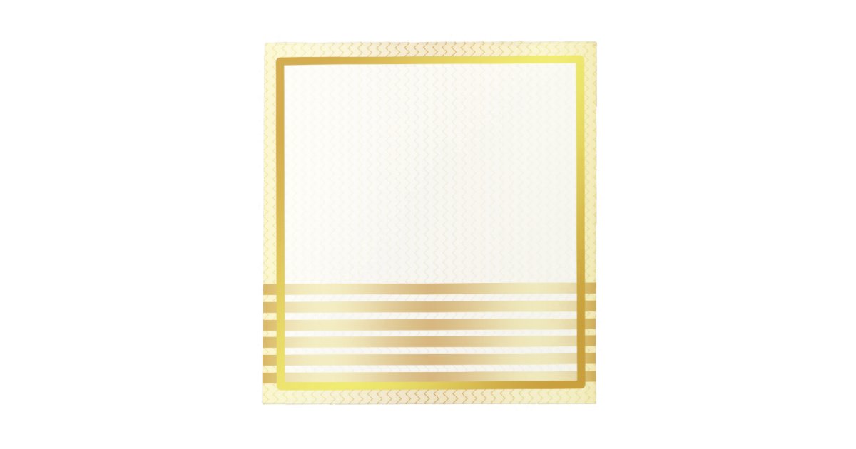 Gold Faux Boarder Striped Photo frame Autograph Notepad | Zazzle