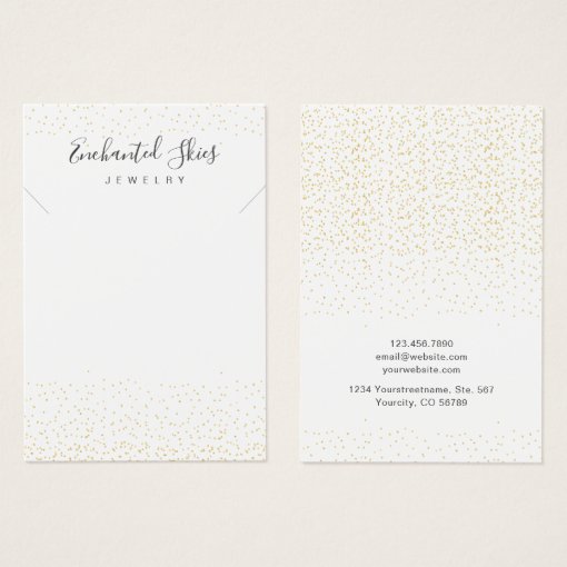 Gold Faux Foil Dot Necklace Jewelry Display Card | Zazzle