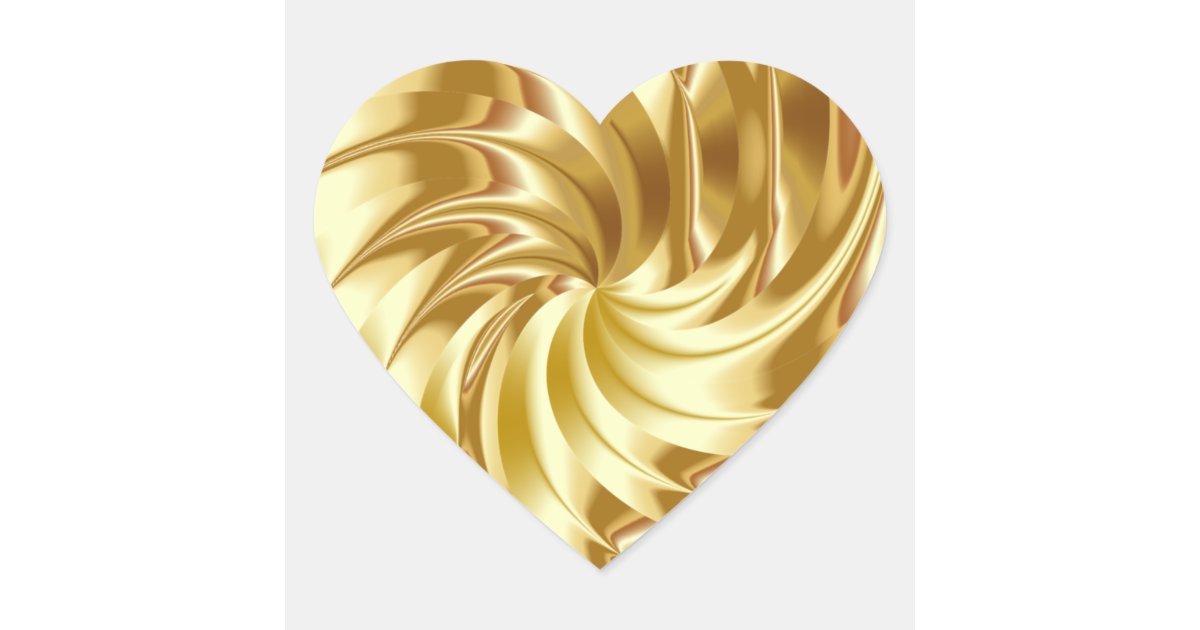 GOLD Faux Foil Heart Stickers | Zazzle