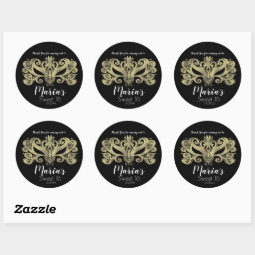 Gold Faux Foil Masquerade Mask Party Favor Classic Round Sticker | Zazzle