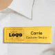Gold Faux Foil Your Logo Employee Staff Name Badge | Zazzle