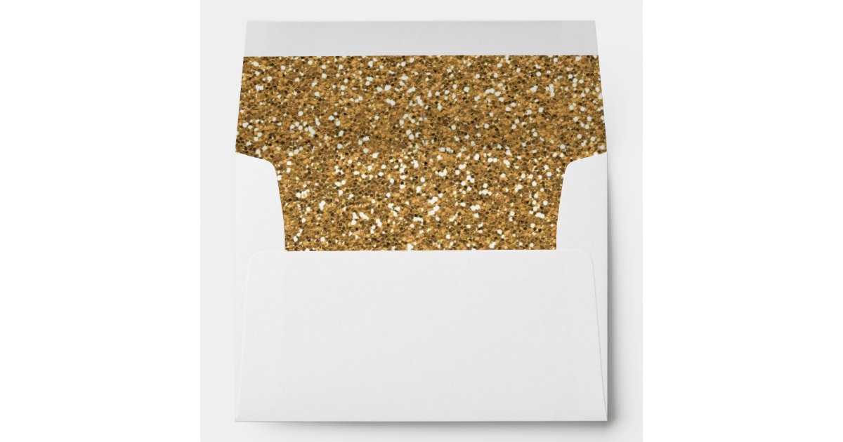 Gold Faux Glitter Envelope | Zazzle