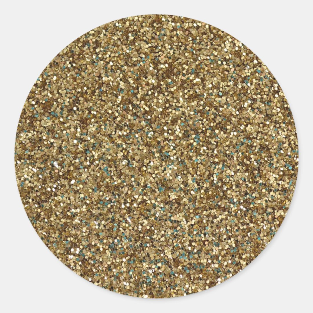 GOLD (faux) GLITTER STICKERS | Zazzle