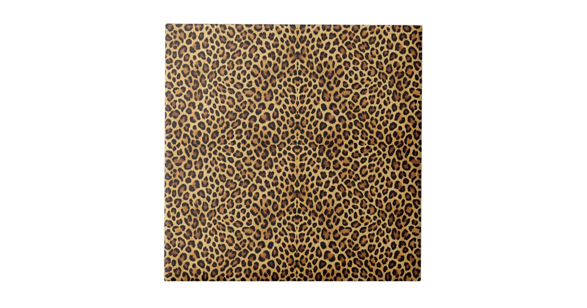 Gold Faux Leopard Skin Pattern Print Ceramic Tile | Zazzle