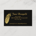 Gold Feather Pen Black Classic Notary Business Card | Zazzle