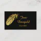 Gold Feather Pen Black Classic Notary Business Card | Zazzle