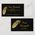 Gold Feather Pen Black Classic Notary Business Card | Zazzle