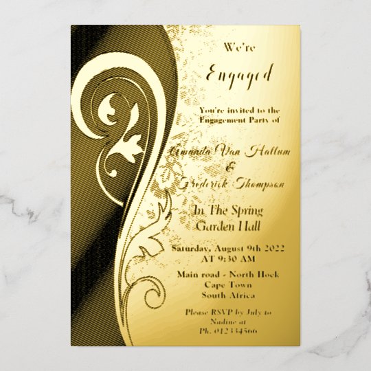 Gold Filigree Inspiration Foil Invitation | Zazzle.com