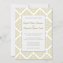 Gold Filigree Wedding Invitation | Zazzle