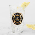 Gold Fire Department Firefighter Badge Glass | Zazzle