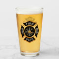 Gold Fire Department Firefighter Badge Glass | Zazzle