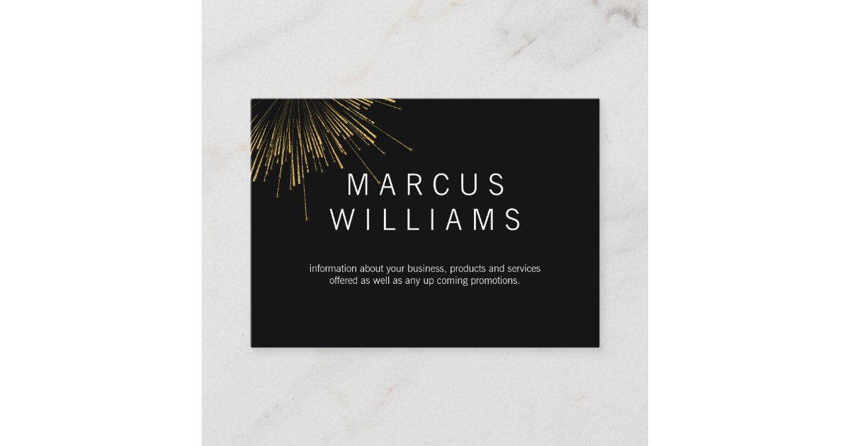 Gold Fireworks Business Card | Zazzle
