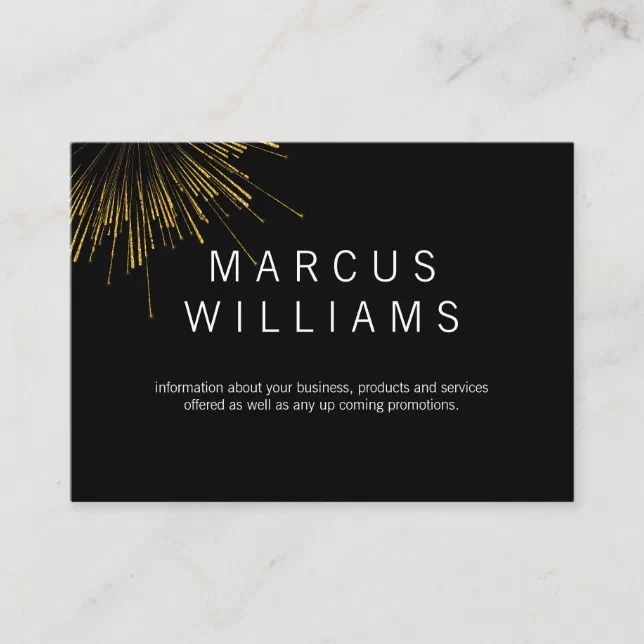 Gold Fireworks Business Card | Zazzle