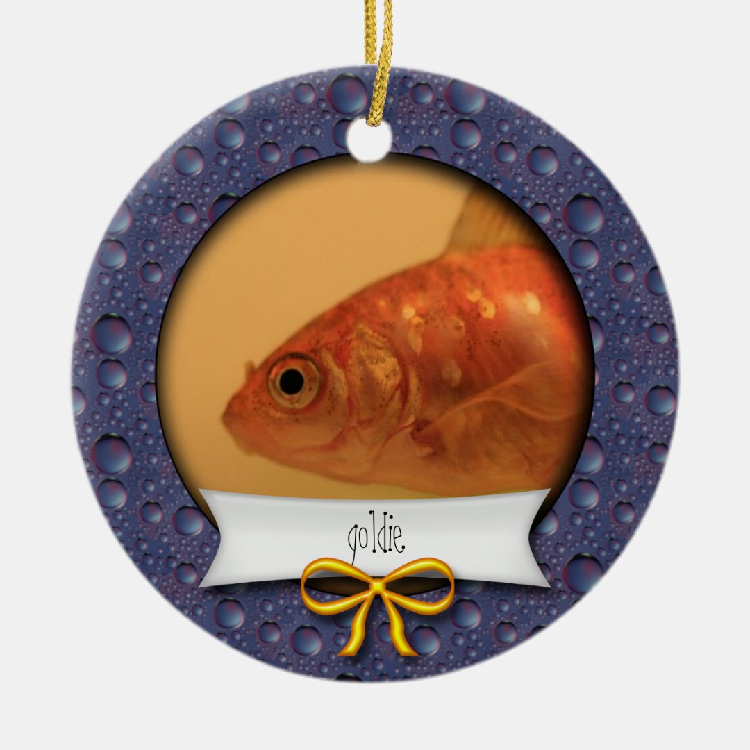 Gold Fish • Goldfish • Fishy's First Christmas Ceramic Ornament | Zazzle