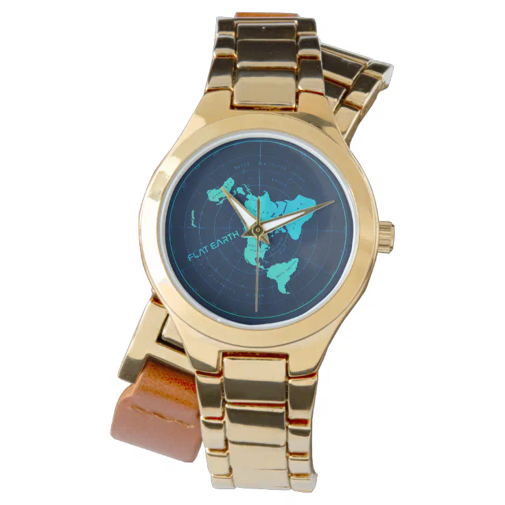 Gold Flat Earth map Watch | Zazzle