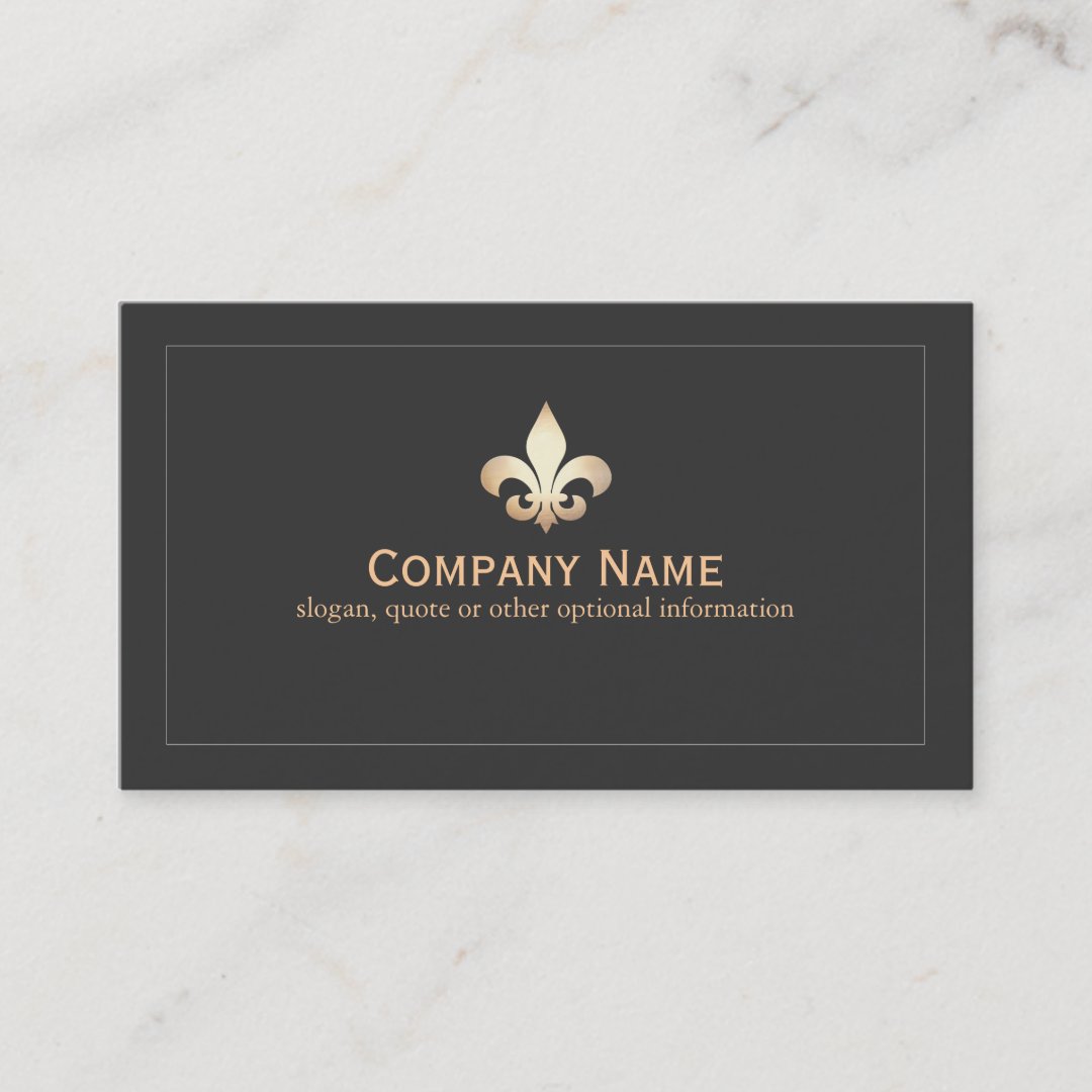 Gold Fleur De Lis Black Business Card | Zazzle