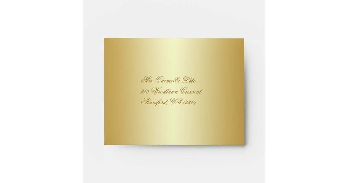 Gold Floral A2 Envelope for RSVP Card | Zazzle