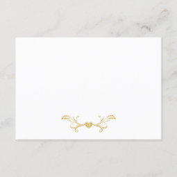 Gold floral frame wedding details insert card | Zazzle