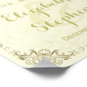 Gold Floral Frame Welcome Wedding Reception Sign | Zazzle