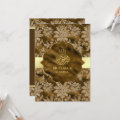 Gold Floral Moss Brown Islamic Muslim Wedding Invitation | Zazzle