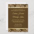 Gold Floral Moss Brown Islamic Muslim Wedding Invitation | Zazzle