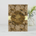 Gold Floral Moss Brown Islamic Muslim Wedding Invitation | Zazzle