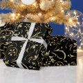Gold Floral Pattern With Diamonds Wrapping Paper | Zazzle
