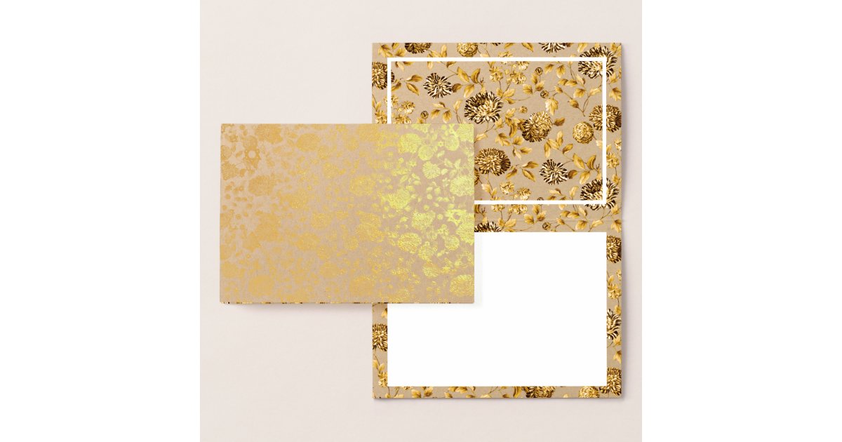 Gold Floral Star of David Kraft Paper Luxury Large Foil Card | Zazzle