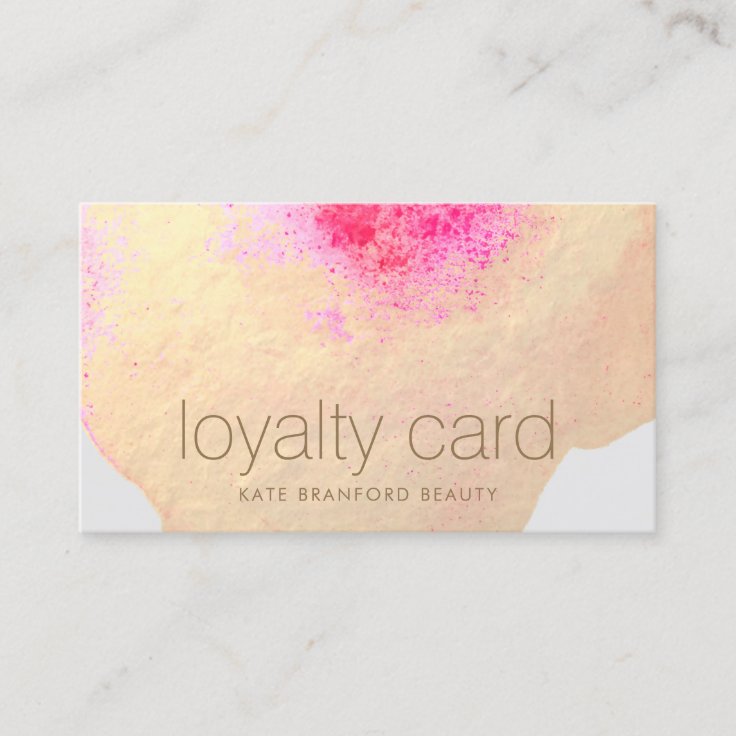 Gold Floral Watercolor 10 Punch Salon Loyalty Card | Zazzle