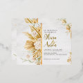 Gold Floral Wedding Invitation Landscape | Zazzle